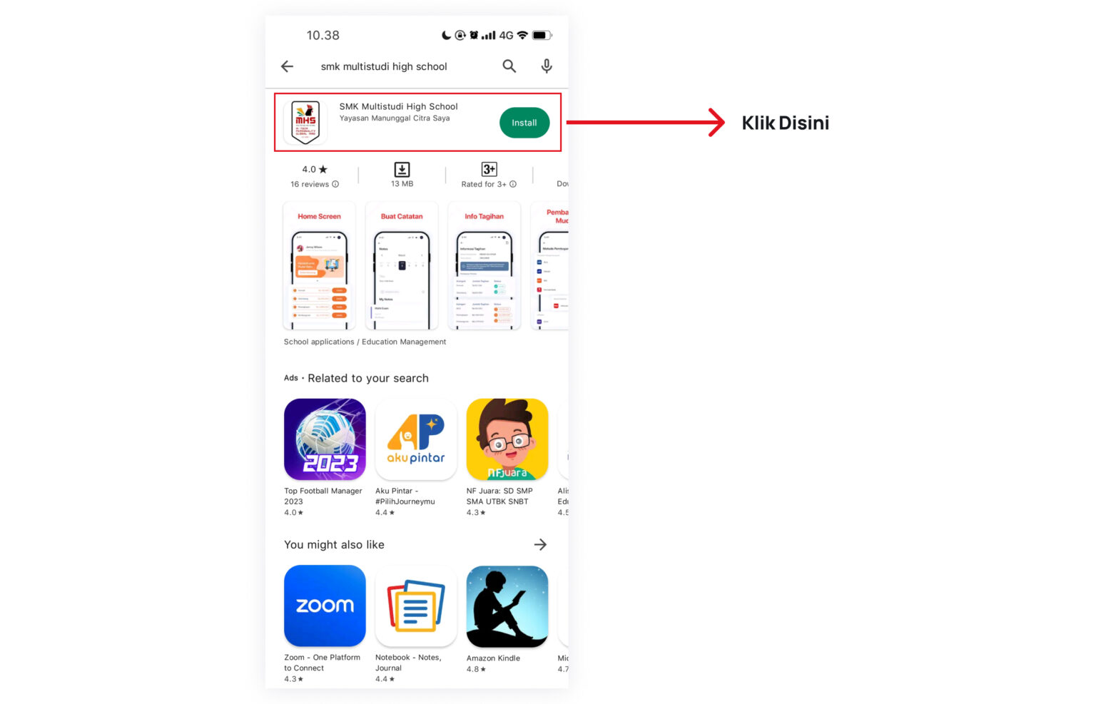 Cara Install Aplikasi Sekolah SMK MHS Batam